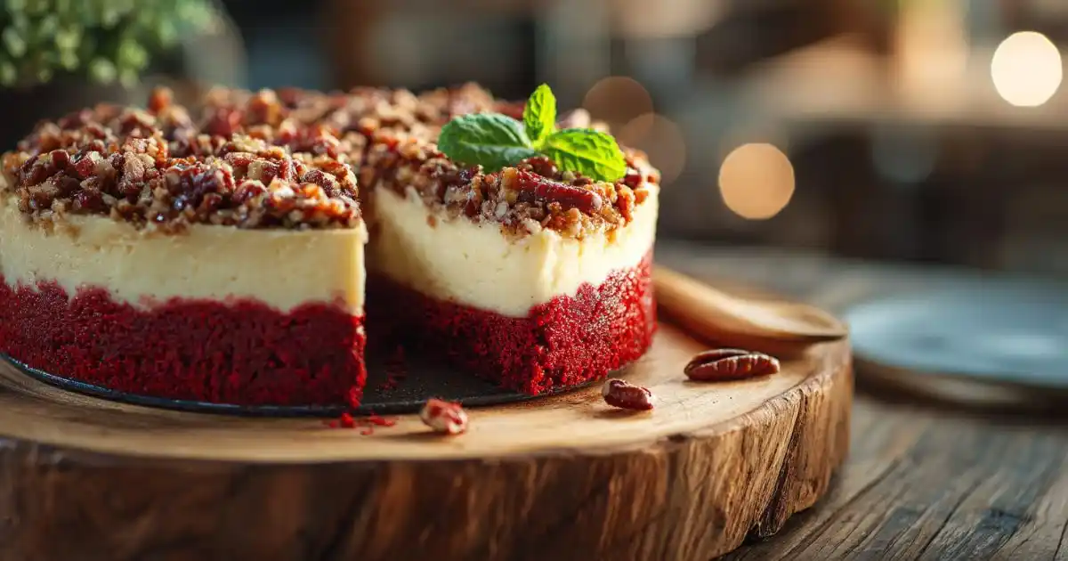 Butter Pecan Red Velvet Cheesecake: Heavenly Velvety Magic